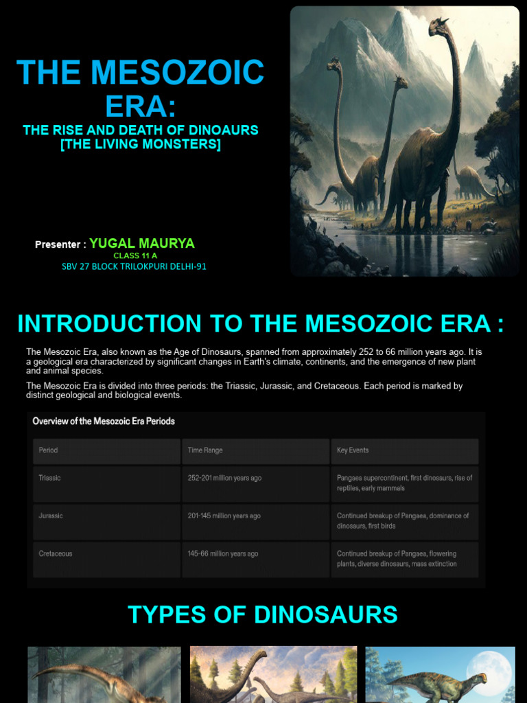 The Mesozoic Era | PDF | Dinosaurs | Cretaceous