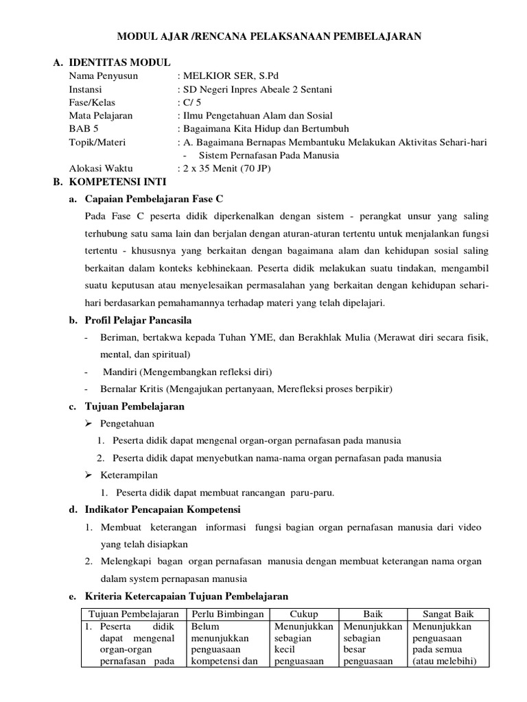 Modul Ajar Atau RPP | PDF | Karier & Perkembangan | Sains & Matematika