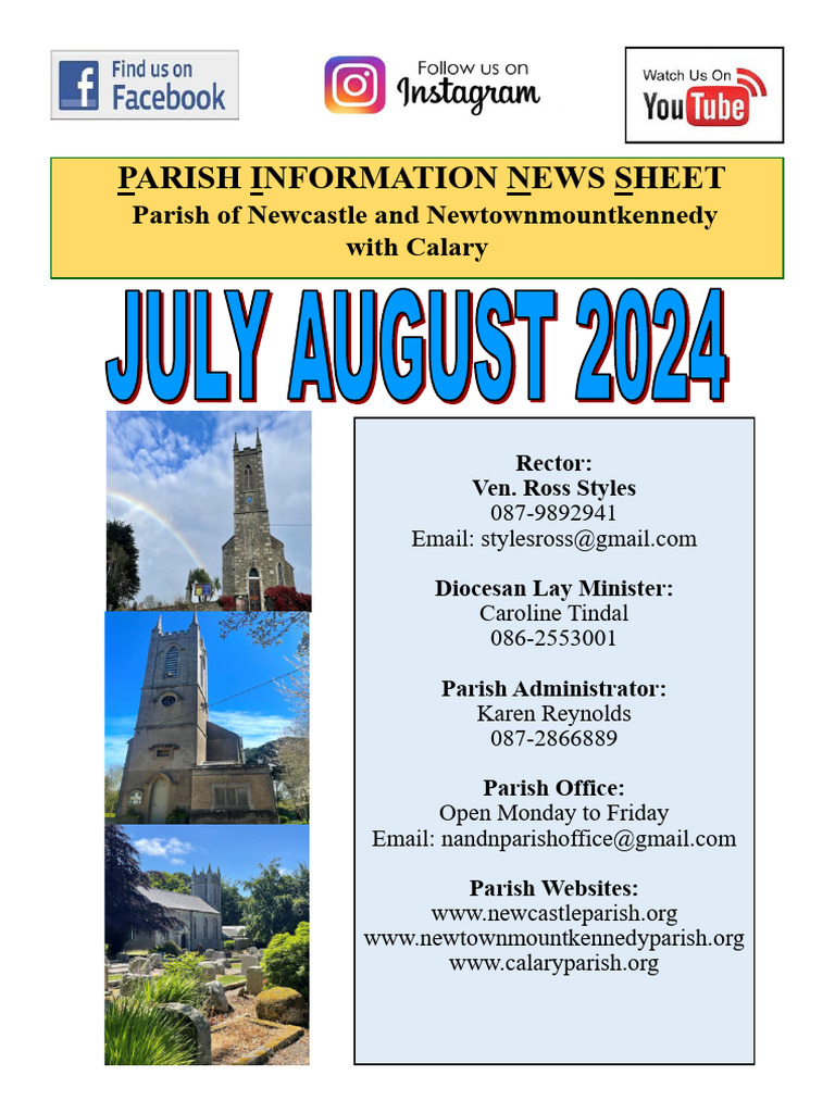 News July & August 2024 - Parish of Newcastle & Newtownmountkennedy ...