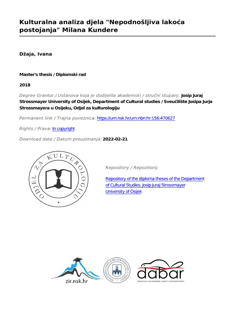 Dzaja Ivana Kultos 2018 Diplo Sveuc | PDF
