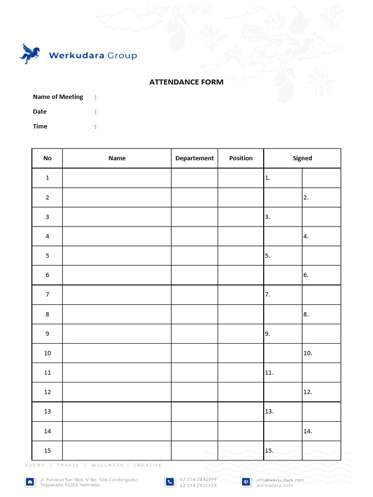 Attendance Form | PDF