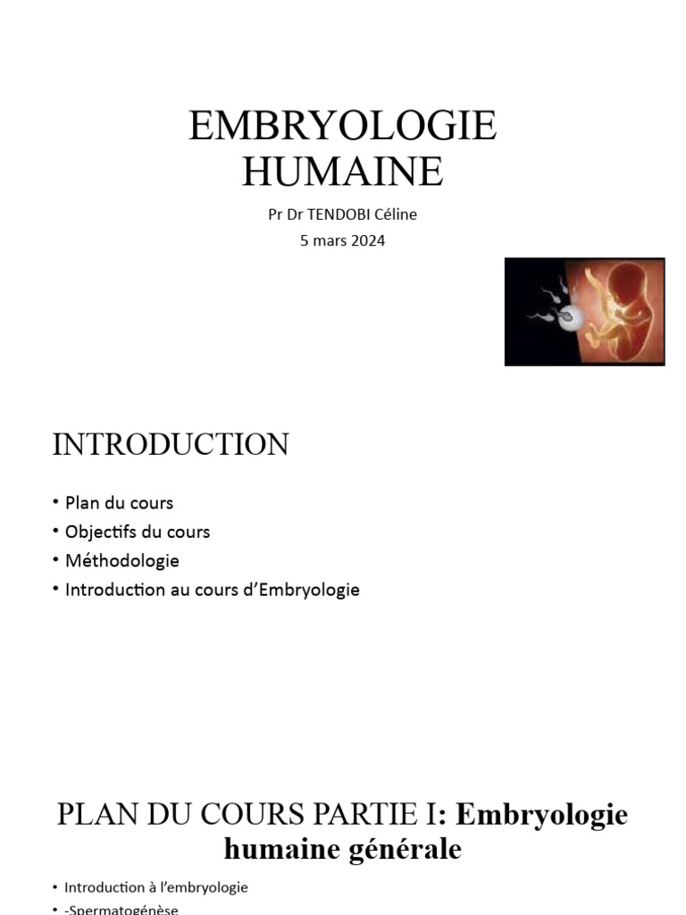 Résumé d'embryologie humaine | PDF | Chromosome | Méiose