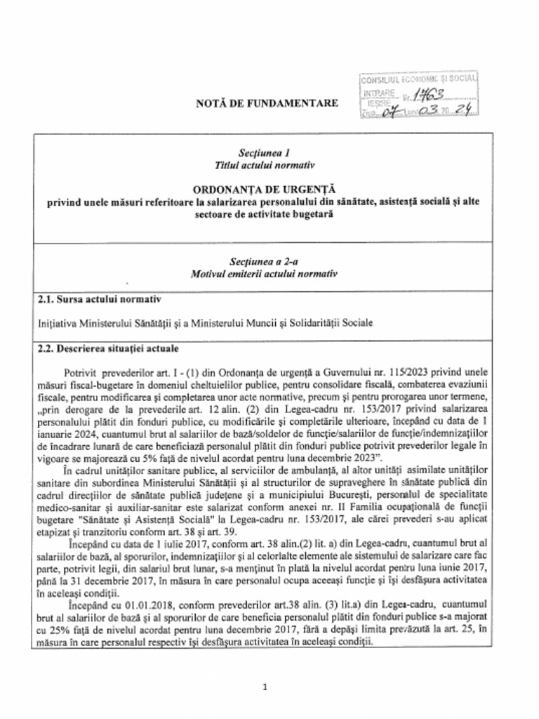 OUG Salarizare Sanatate | PDF