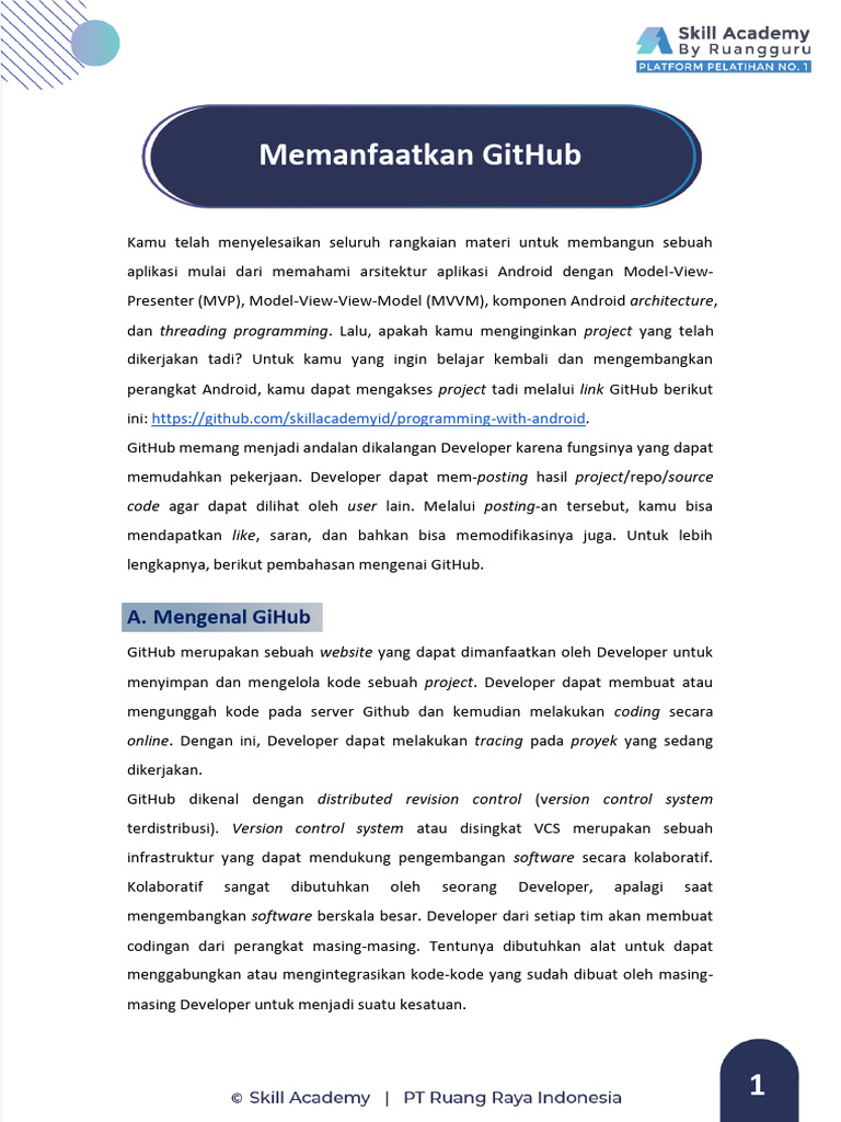 Memahami GitHub untuk Developer Android | PDF | Seni | Komputer