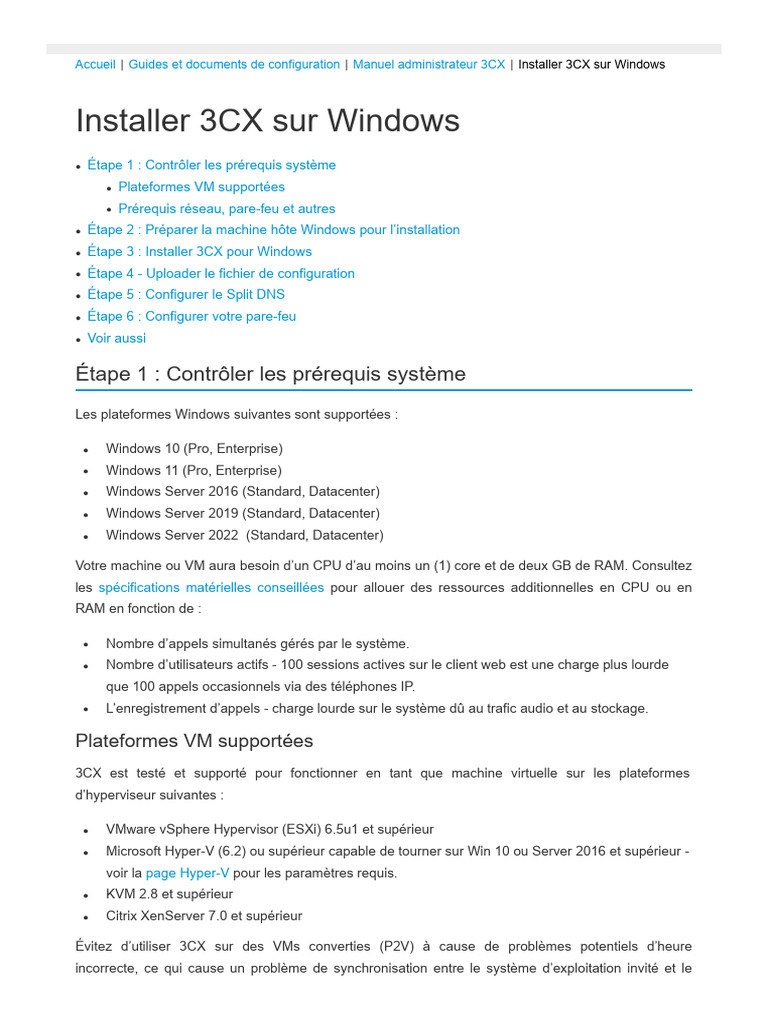 Installation De 3cx Sur Windows Pdf Informatique Informatique