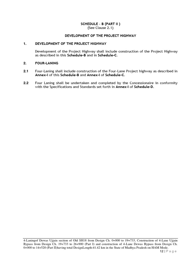 Schedule B DC Part II Revised | PDF | Road Surface | Interchange (Road)