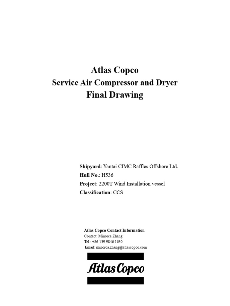 Atlas Copco Compressor Service Drawing | PDF