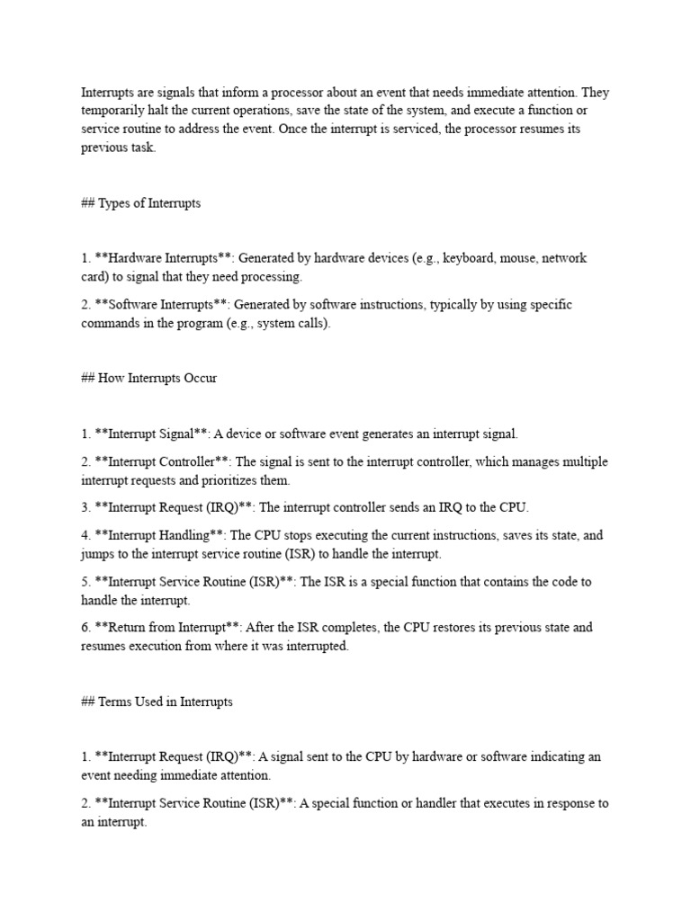 Interrupt Download Free Pdf Computer Architecture Computing
