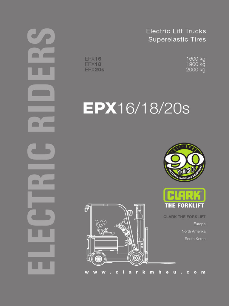 Clark Exp 16 Spec Sheet Watermark | PDF | Brake | Electric Motor