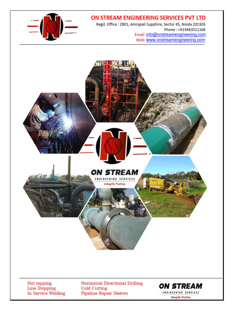 ON STREAM BROCHURE | PDF | Pipe (Fluid Conveyance) | Mechanical Engineering