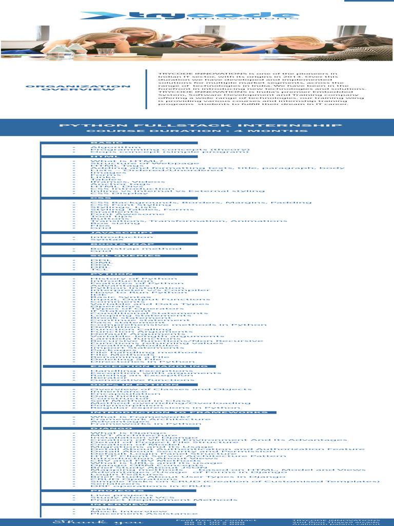 PYTHON FULLSTACK Curriculum | PDF | Method (Computer Programming ...