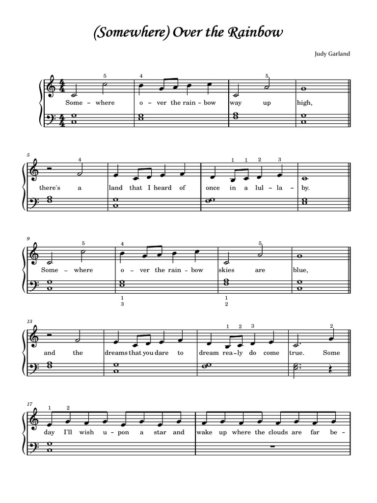 Somewhere Over the Rainbow Sheet Music | PDF