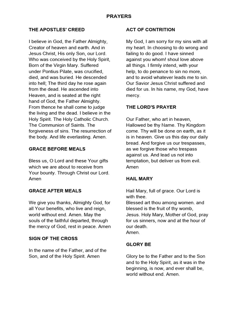 Prayers | PDF | Lord's Prayer | Jesus