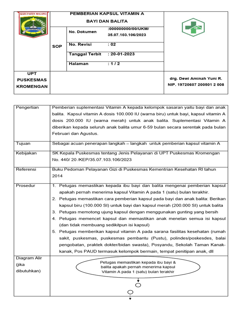 Sop Pemberian Vit.a | PDF | Kesehatan Holistik