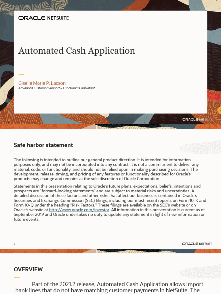 Automated Cash Application Overview | PDF | Oracle Corporation | Economies