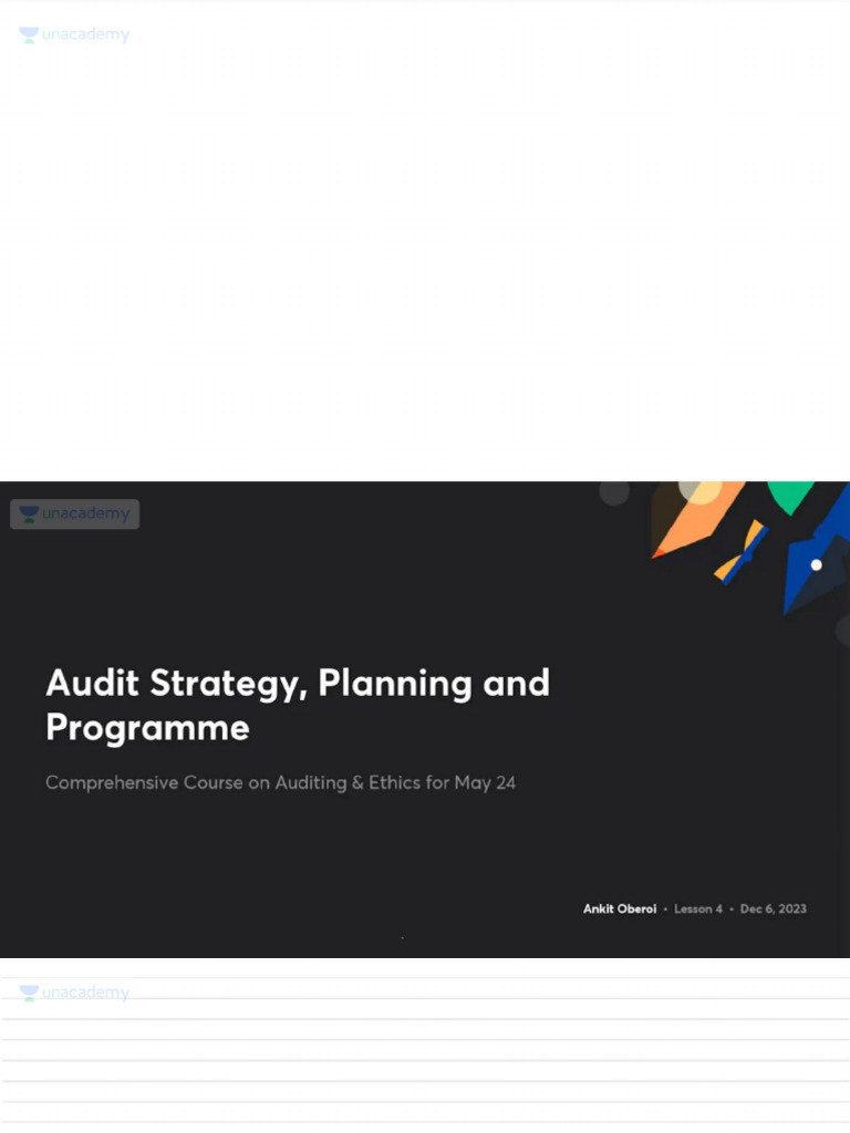 Audit Strategy Planning and Programme With Anno | PDF