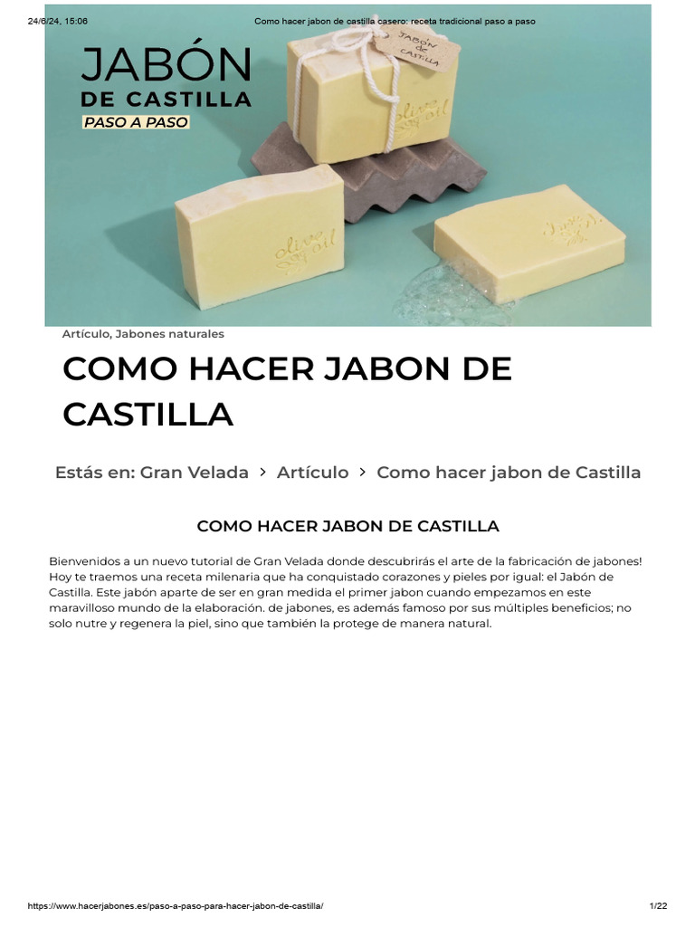 Como hacer jabon de castilla casero_ receta tradicional paso a paso ...