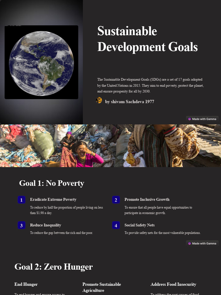 Sustainable Development Goals: by Shivam Sachdeva 1977 | PDF | Poverty ...