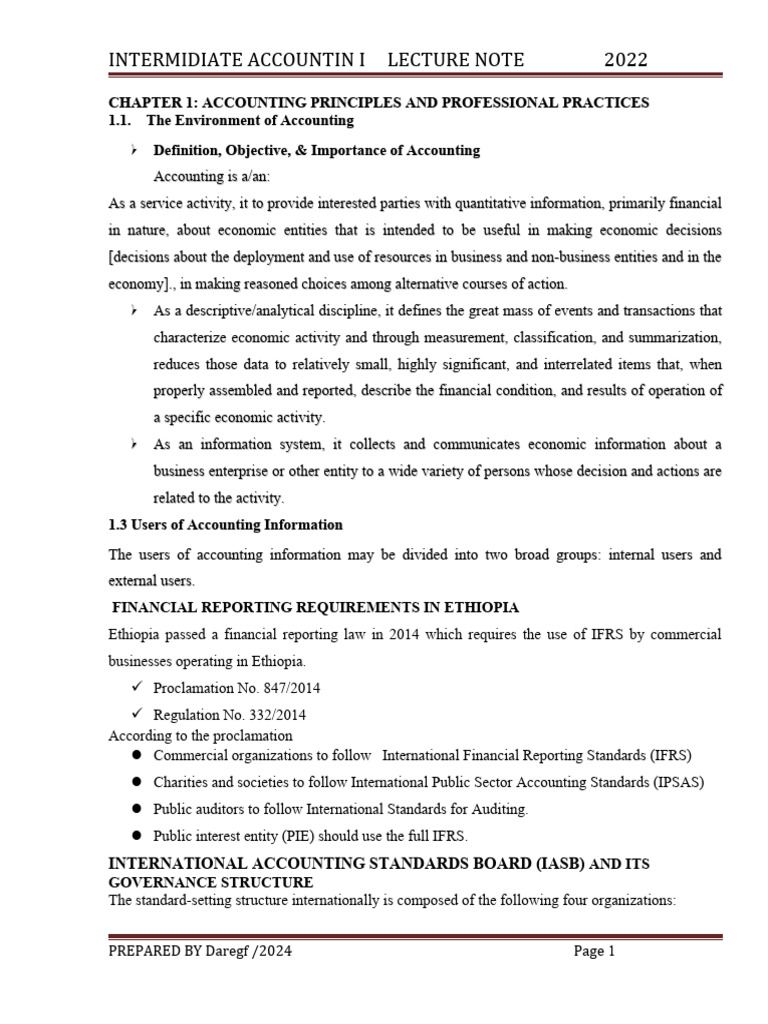 Interm Chap 1 | PDF | Financial Statement | International Financial Reporting Standards