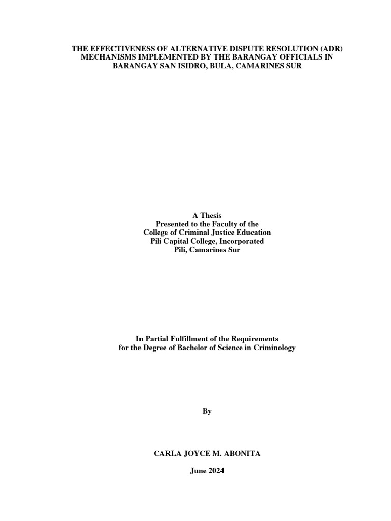 Adr Manuscript Final | Download Free PDF | Alternative Dispute Resolution | Mediation