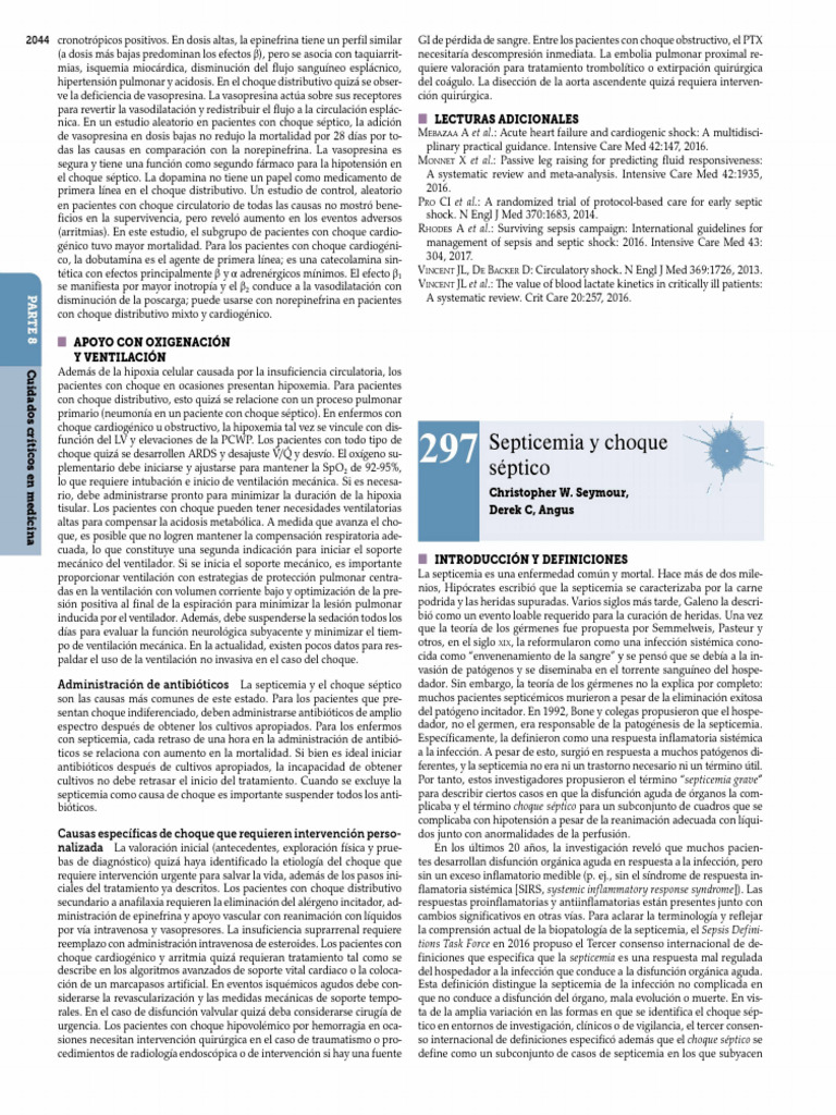 Manejo del choque séptico y cardiogénico | PDF | Septicemia | Inflamación