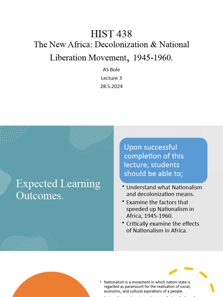 HIST 438 Lecture 3 The New African, Decolonisation - Nationalism | PDF ...