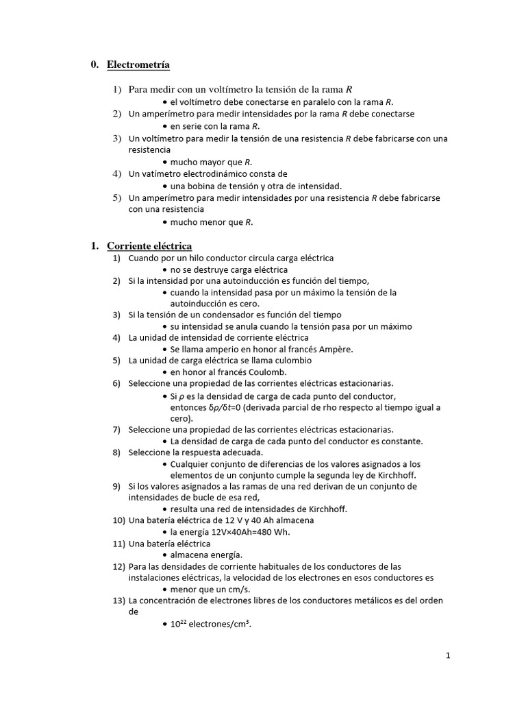 Cuestiones | PDF | Corriente eléctrica | voltaje