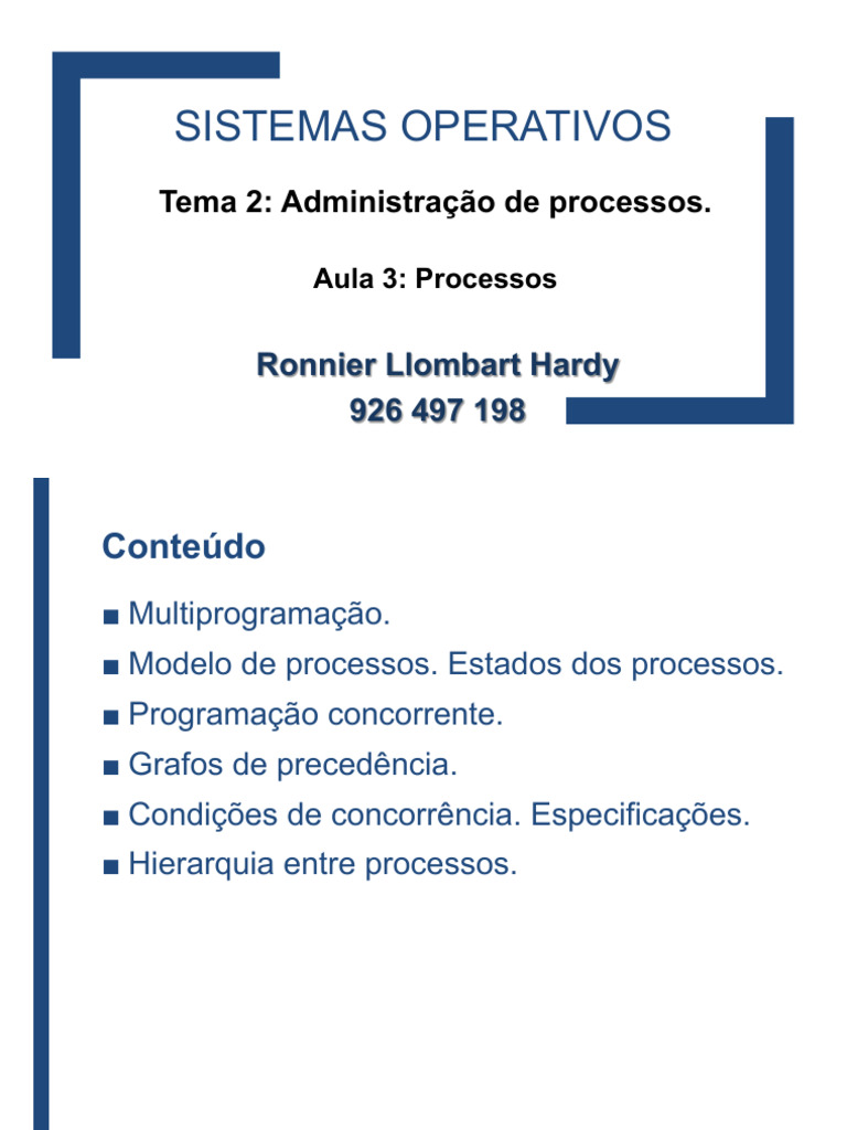 Aula 03 Processos | PDF | Agendamento (informática) | Processo ...