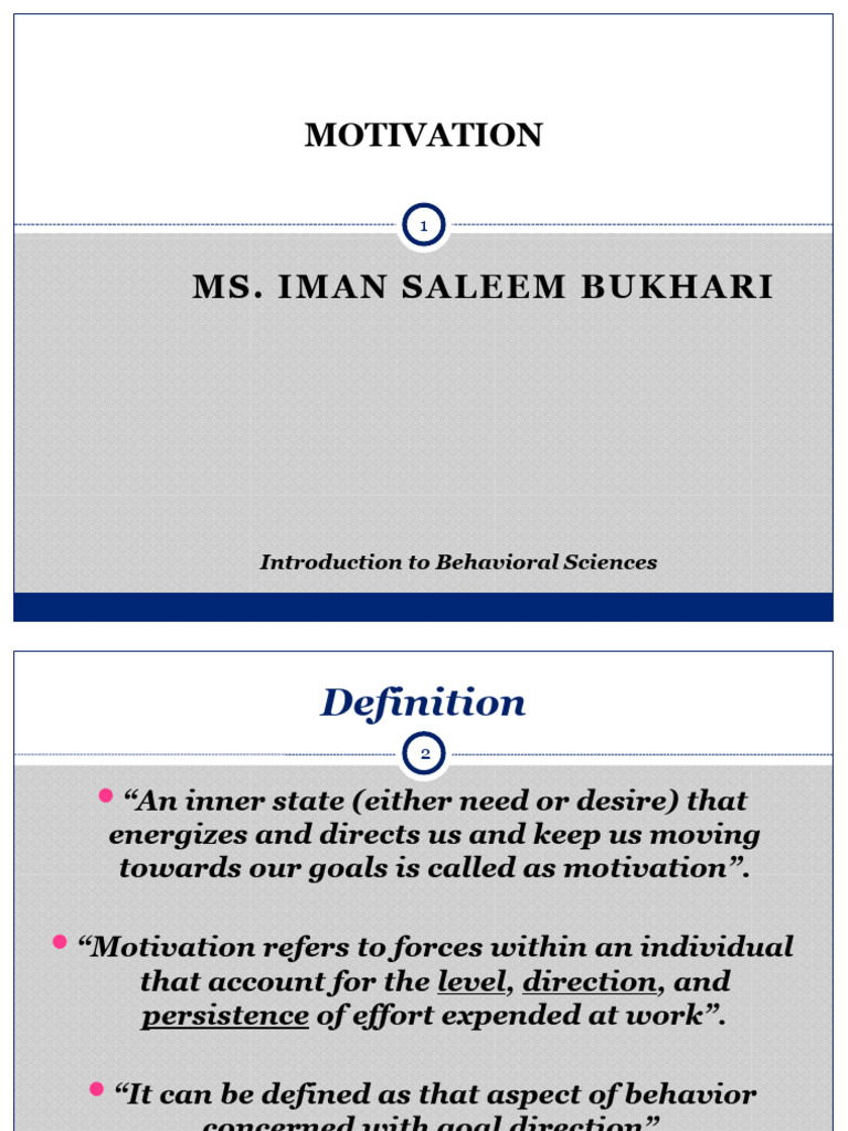 Lecture Motivation | PDF | Motivational | Motivation