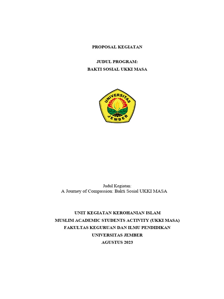 Proposal Baksos | PDF | Ilmu Sosial