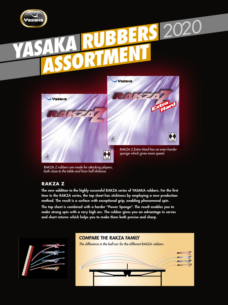 Yasaka 2020 Blades Rubbers Textiles | PDF