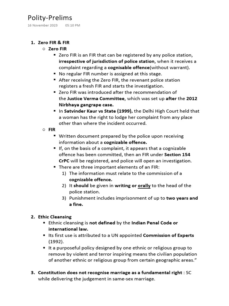 Polity Prelims | PDF | Member Of Parliament | Crimes