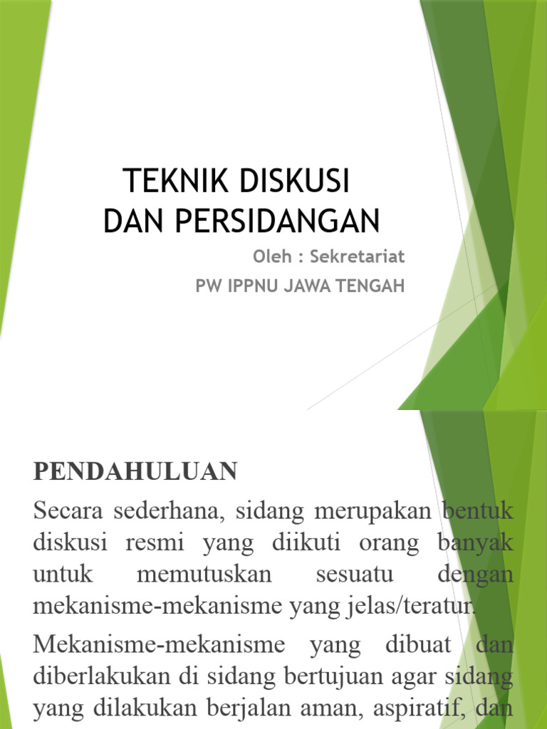 Teknik Diskusi dan Persidangan Efektif | PDF | Karier & Perkembangan