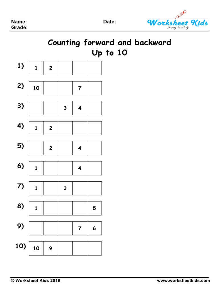 Counting Forward and Backward - Part1 | PDF
