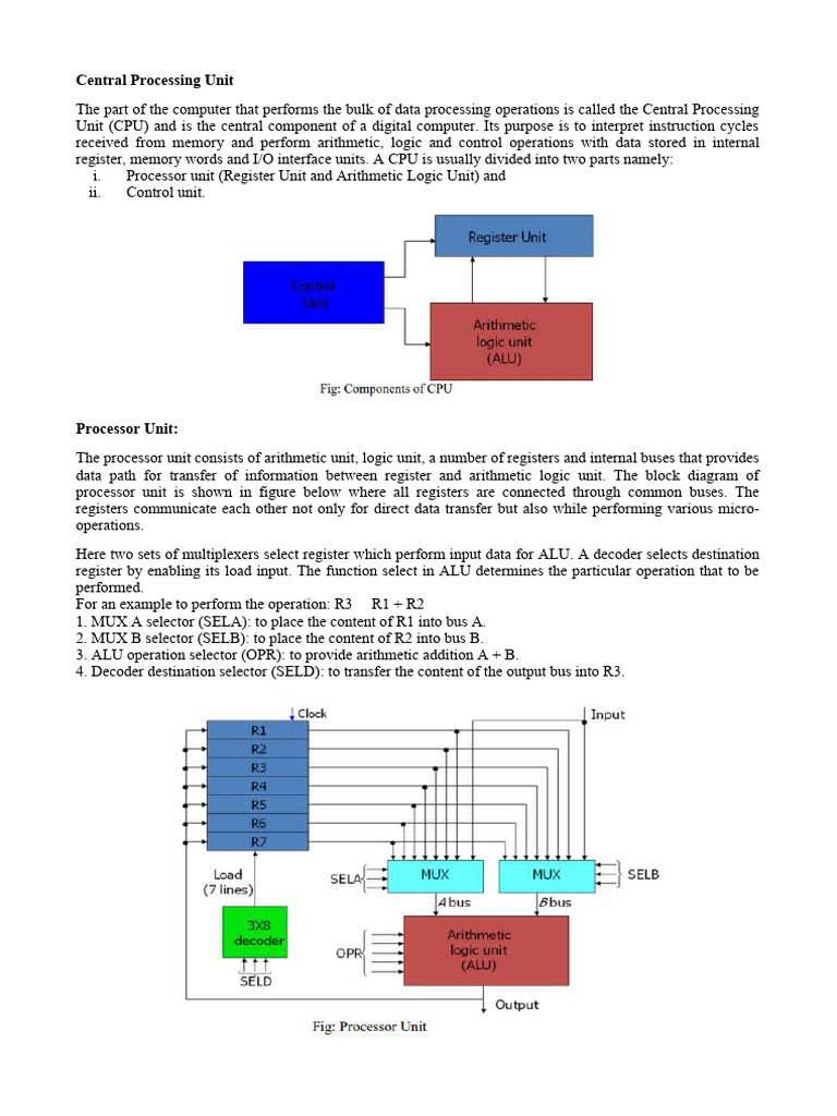 Central Processing Unit | PDF | Central Processing Unit | Input/Output
