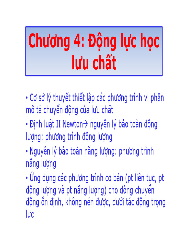 CLC Chuong 4 Dong Luc Hoc Luu Chat | PDF