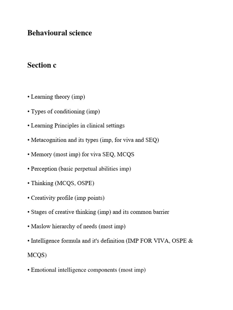 Behavioural Science | PDF | Career & Growth | Science & Mathematics