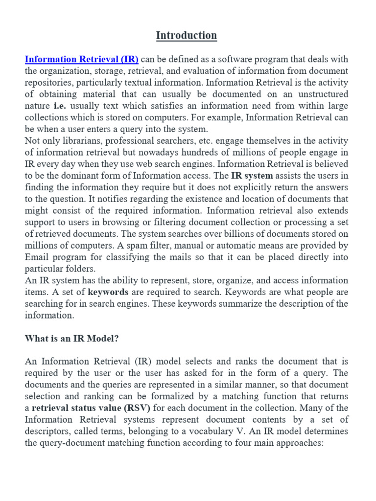 IR Introduction | PDF | Information Retrieval | Databases