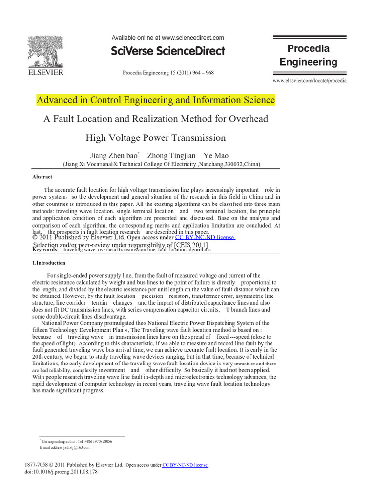 OH Line Fault 01 | PDF | Electric Power Transmission | Global ...
