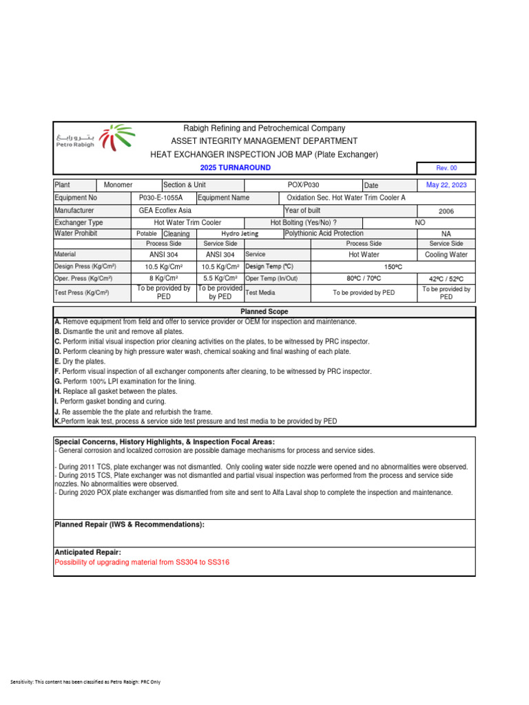 Heat Exchanger Inspection Job Map | PDF | Nondestructive Testing | Water