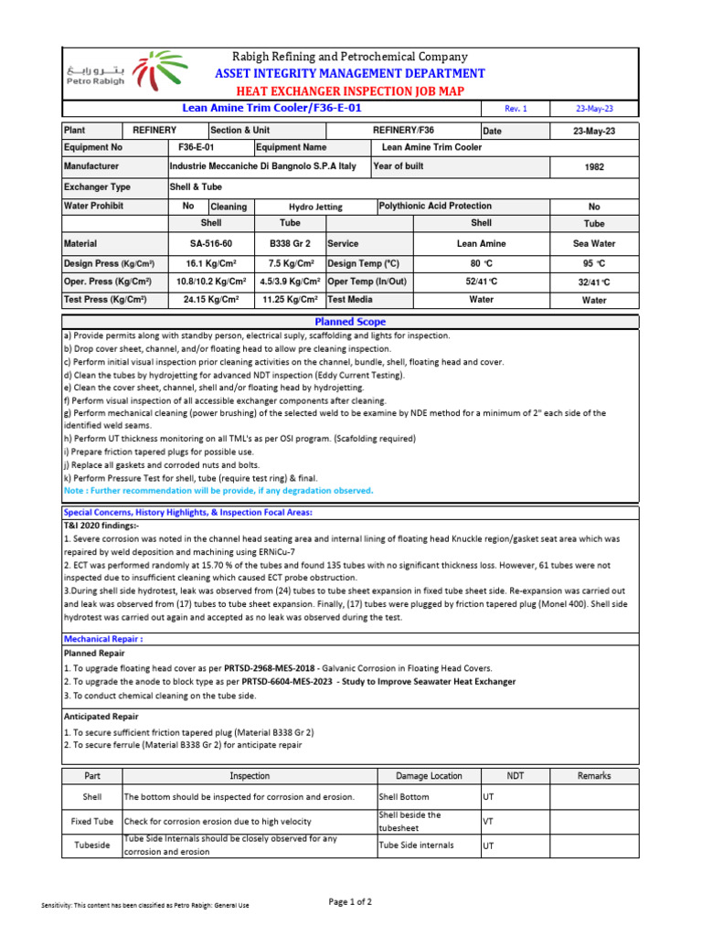 F36 E 01 Job Map Rev 01 Pdf Pipe Fluid Conveyance Corrosion