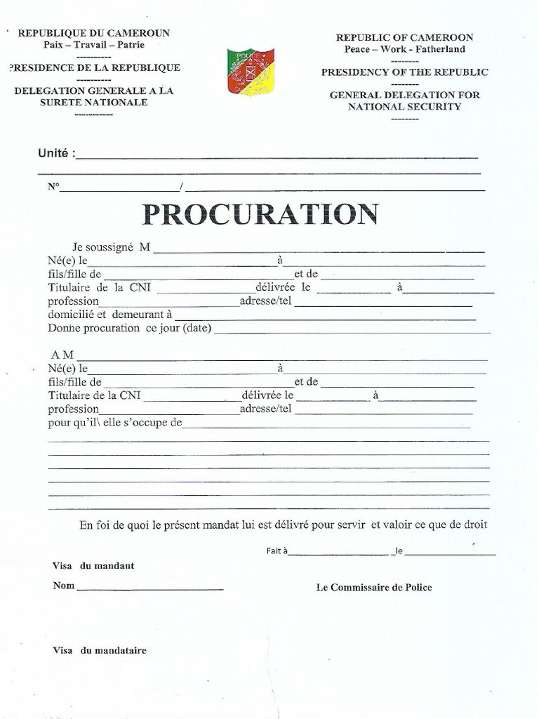 Procuration DGSN | PDF