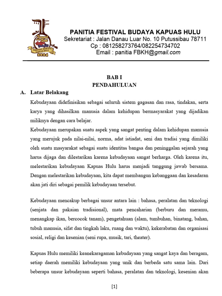 Petunjuk Teknis FBKH 2024 | PDF | Seni