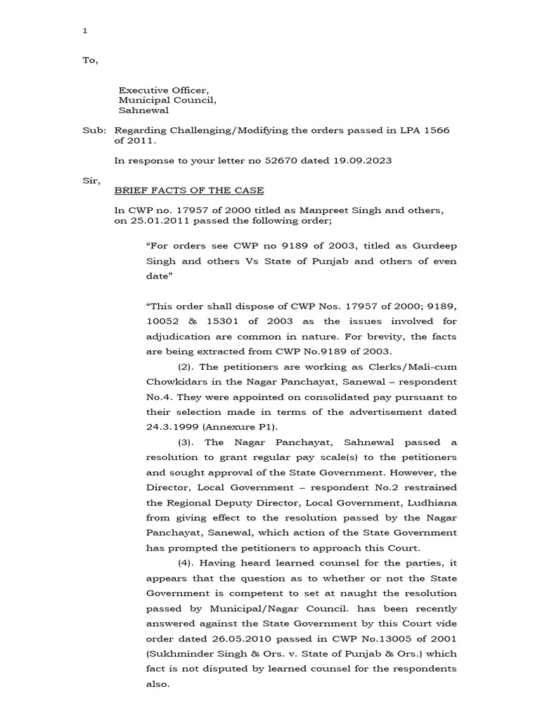 For Challanges The Order Passed in LPA1566 of 2011 | PDF | Appeal | Justice