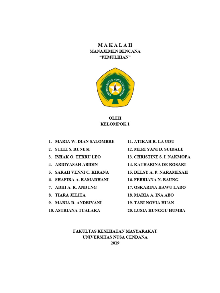 Pemulihan Pasca Bencana Pdf Ilmu Sosial Sains Matematika