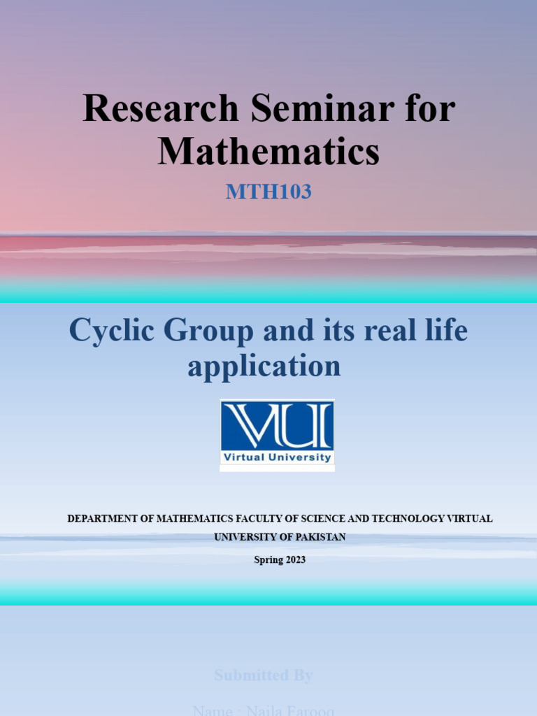 Cyclic Groups: Theory and Applications | PDF | Group (Mathematics ...