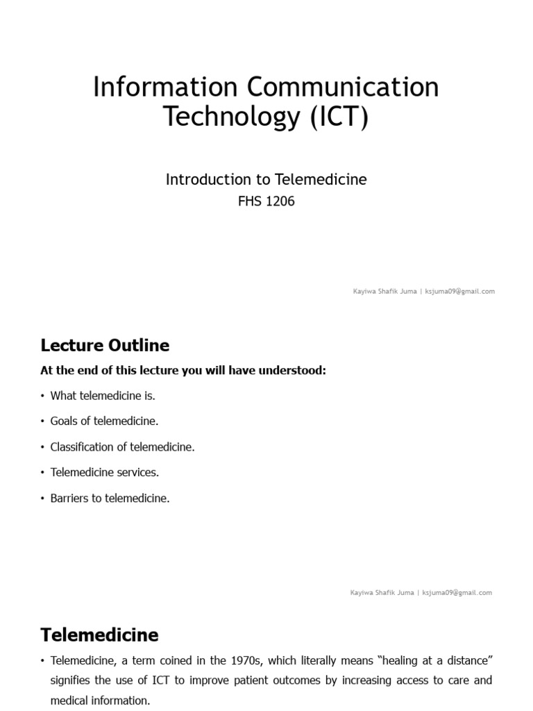 Introduction To Telemedicine | PDF | Health Care | Health Professional