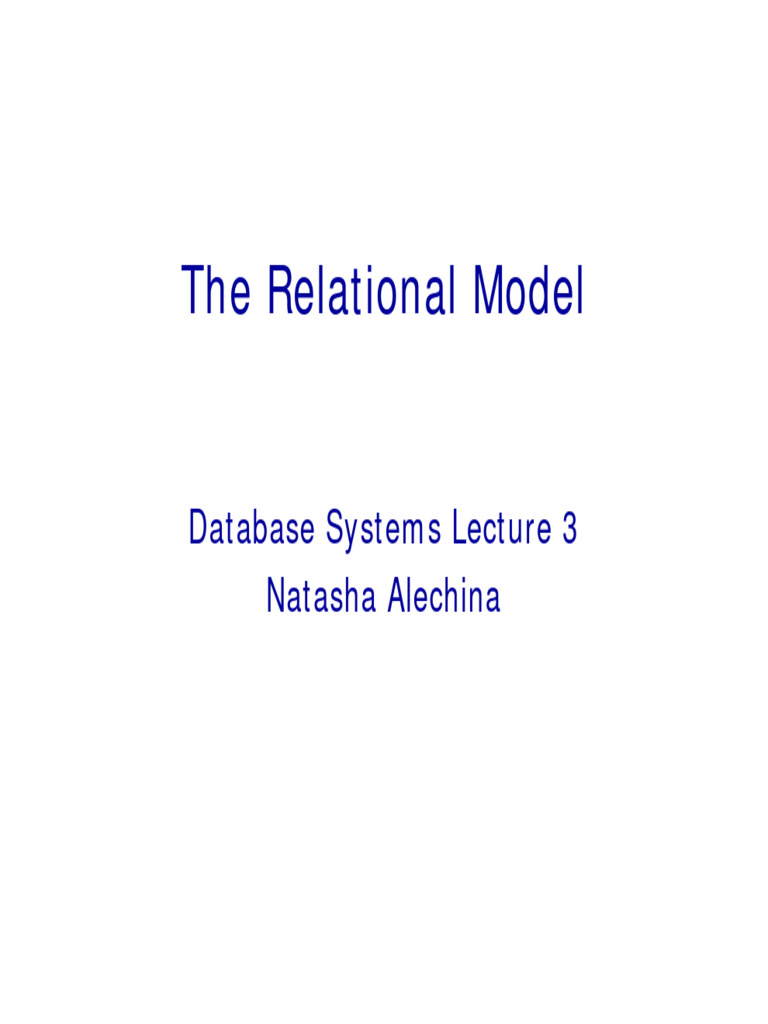 Dbs 3 | PDF | Relational Model | Relational Database