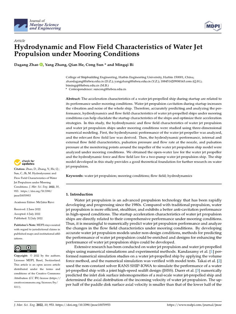 Jmse 10 00953 | PDF | Fluid Dynamics | Jet Engine
