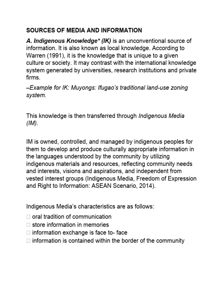 Sources of Media and Information | PDF | Internet | Information